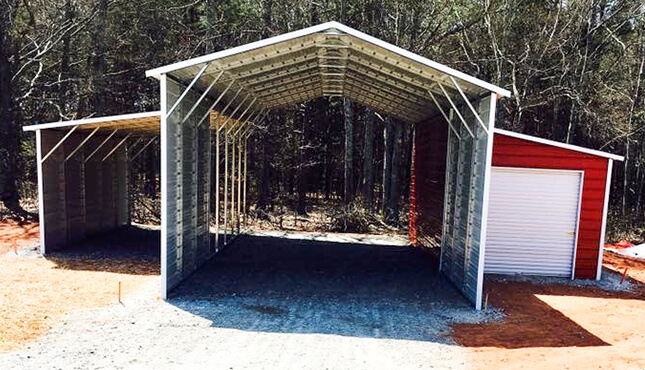 44x40x12 Raised Center Aisle Steel Barn | 44x40x12 Metal Barn Prices